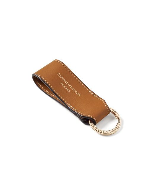 Aspinal of London Small Leather Loop Keyring in Brown | Lyst