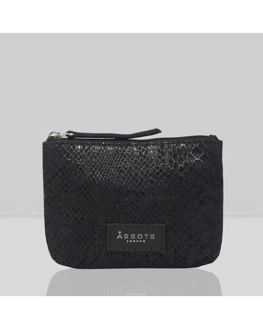 Assots London 'denise' Black Python Snake Real Leather Purse Wallet | Lyst