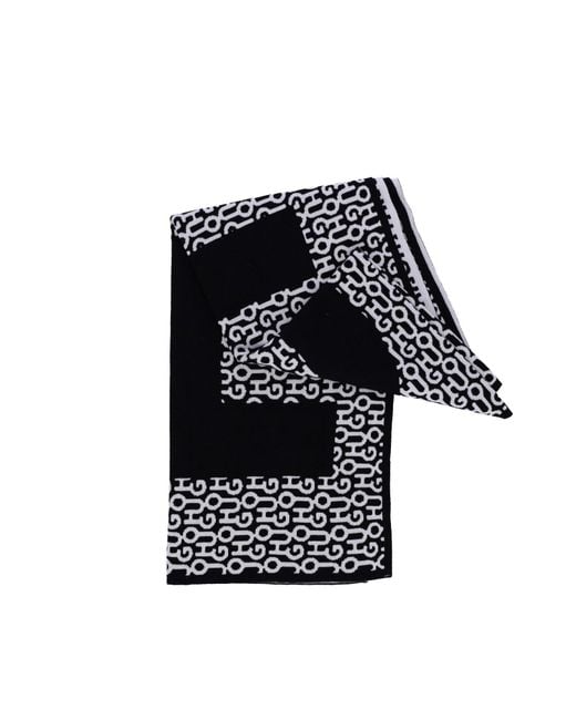 Boss By Hugo Boss Synthetic Contrast Scarf With Jacquard Logo All Over Woman Boss 50477698 In