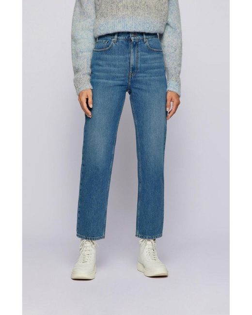 BOSS by HUGO BOSS Denim Straight Crop 2.0 Jeans Colour: Bright in Blue ... BOSS by HUGO BOSS Denim Straight Crop 2.0 Jeans Colour: Bright in Blue ...