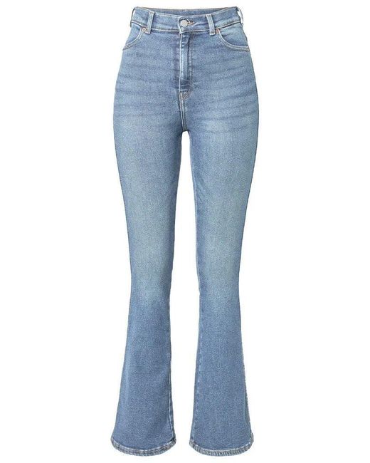 Dr Denim Denim Moxy Skinny Flare Jeans Hurricane Light Blue Lyst