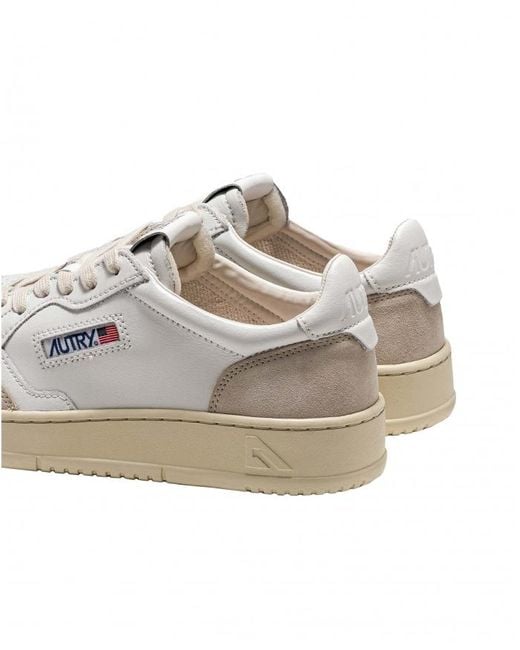 Autry Sneakes Uomo Medalist Low In Pelle E Suede Bianco in White (Grey ...
