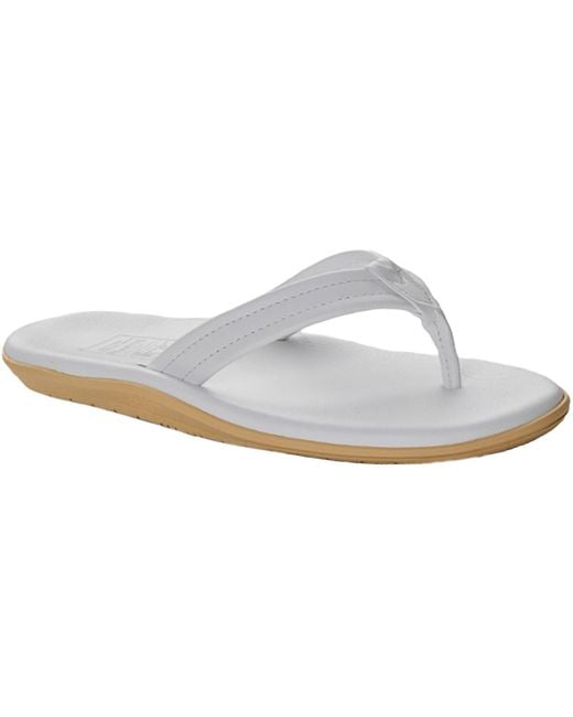 Island Slipper Classic Leather Flip Flop in White | Lyst