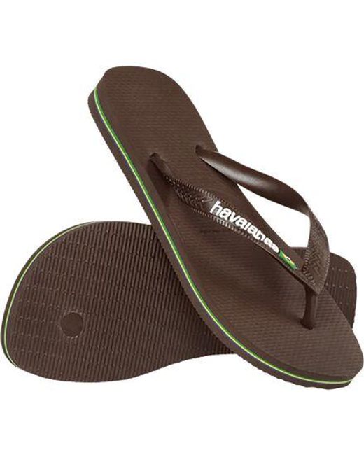 Havaianas Brazil Logo Flip Flop in Brown | Lyst