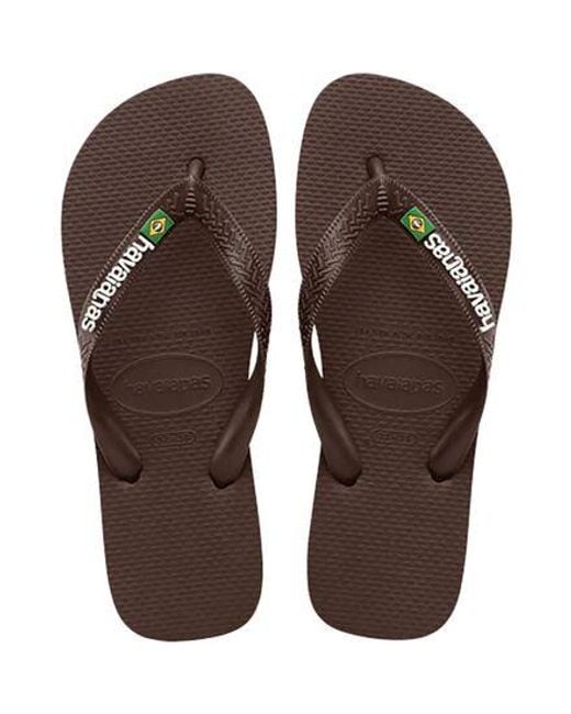 Havaianas Brazil Logo Flip Flop in Brown | Lyst