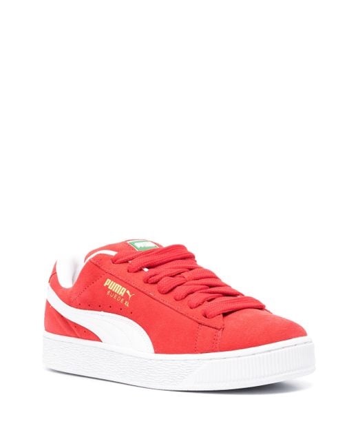 PUMA Suede Xl Logo-print Sneakers in Red for Men | Lyst