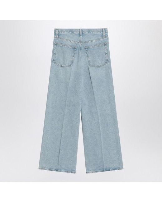 FRAME Low Baggy Wide Leg Jeans in Blue | Lyst