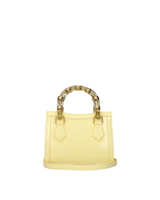 Gucci Diana Leather Handbags in Yellow | Lyst UK