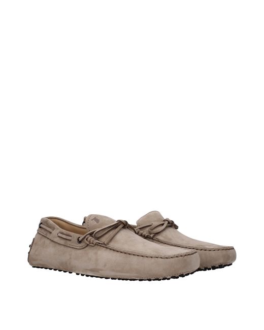 Tod's Mocassini Suede/Crete in Natural for Men | Lyst