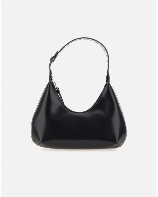 BY FAR Baby Amber Leather Hobo Handbag in Black | Lyst