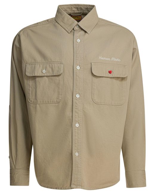 Human Made Overshirt Jacket With Print Jackets And Coats in Green | Lyst UK