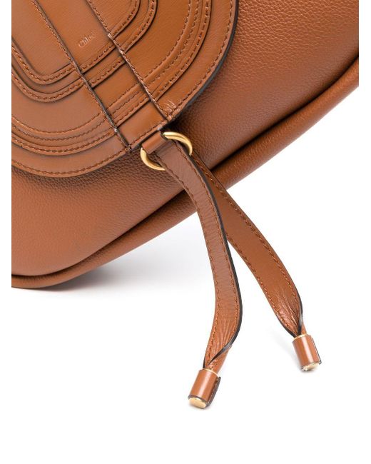 Chloé Marcie Leather Shoulder Bag in Brown | Lyst UK