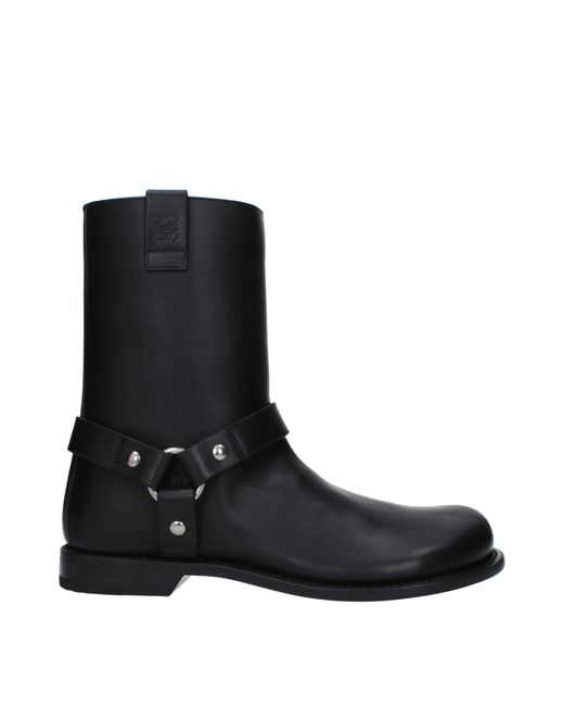 Loewe Boots Campo Biker Leather in Black | Lyst