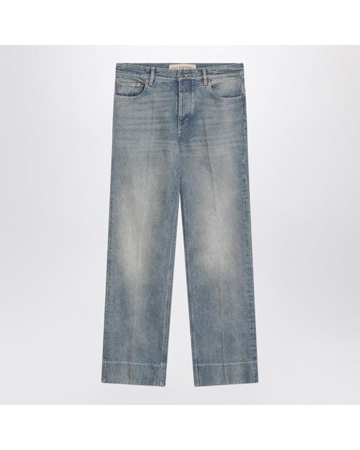 Valentino Medium Washed Effect Jeans in Blue for Men | Lyst UK
