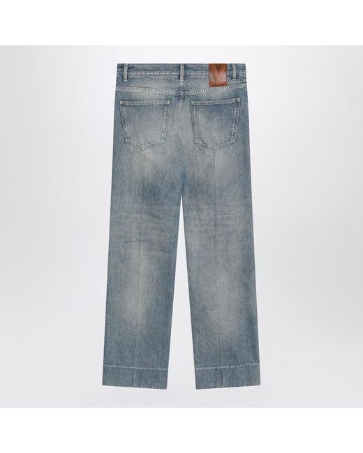 Valentino Medium Washed Effect Jeans in Blue for Men | Lyst UK