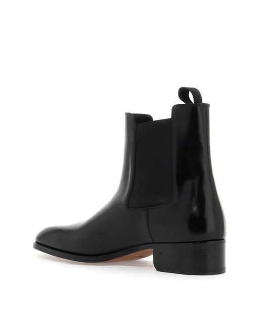 Tom Ford Leather Chelsea Ankle Boots in Black | Lyst