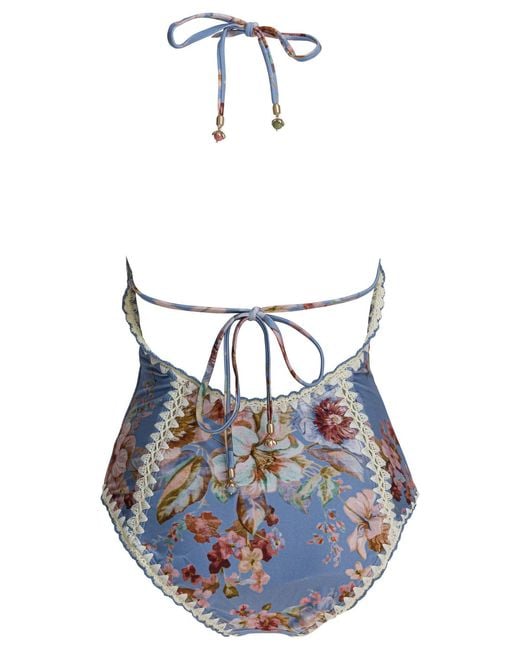 Zimmermann "Awaken Crochet Keyhole" Swimsuit in Blue | Lyst UK