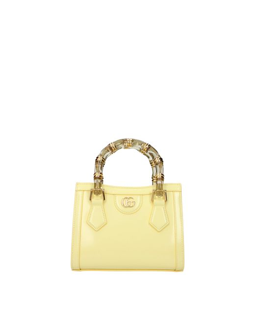 Gucci Diana Leather Handbags in Yellow | Lyst UK