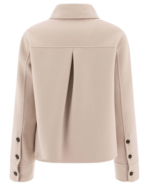 Max Mara Wool Short Coat Coats in Natural | Lyst