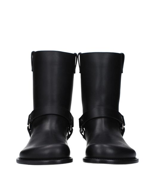 Loewe Boots Campo Biker Leather in Black | Lyst