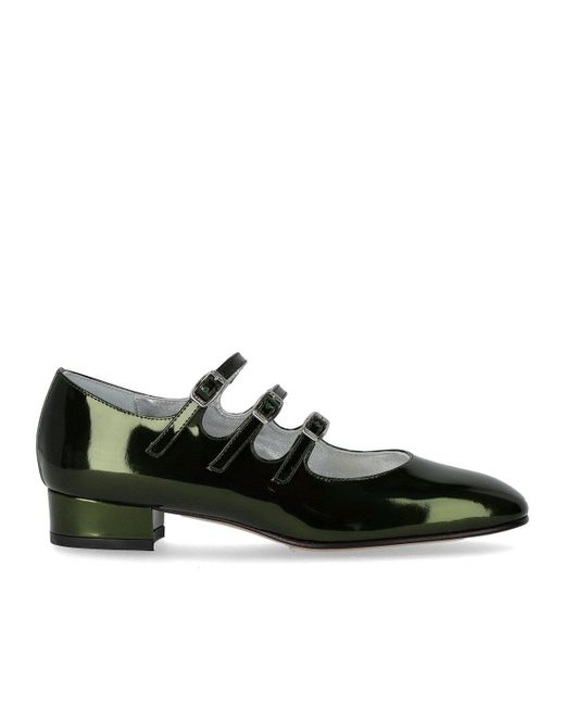 CAREL PARIS Green Patent Mary Jane Pumps in Black | Lyst