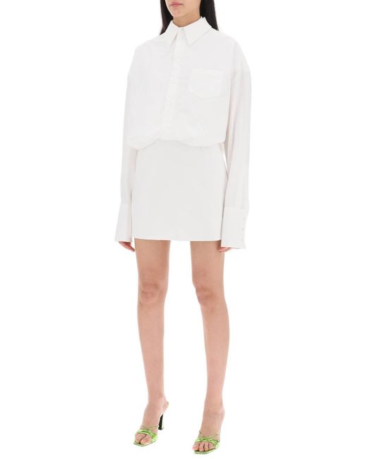Interior Nuno Mini Shirt Dress in White | Lyst UK