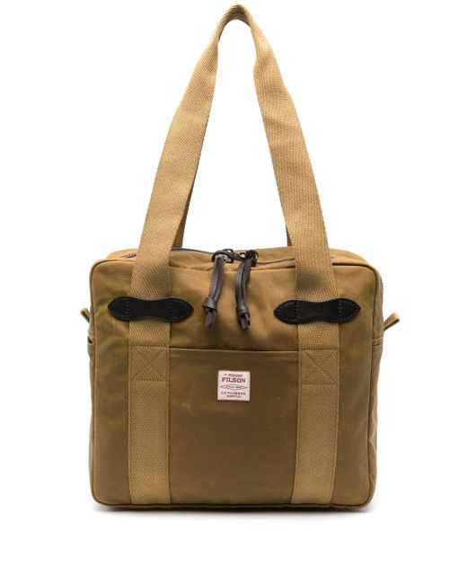 Filson Tin Cloth Tote Bag With Zipper in Metallic | Lyst