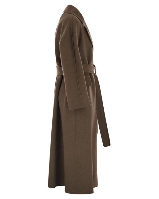 Max Mara Enzo Oversized Wool Coat in Brown | Lyst UK