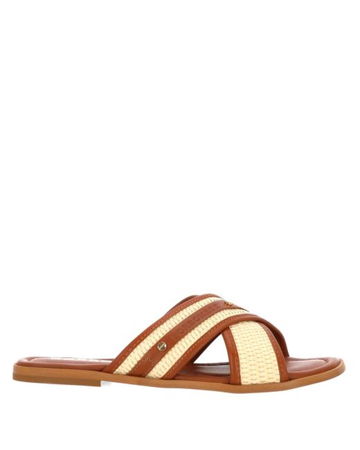 Borbonese Cream Sandal in Brown | Lyst