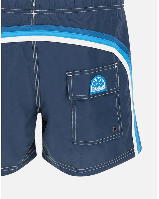 Sundek Boardshort Swimsuit With Contrasting Color Profiles In Blue For Men Lyst