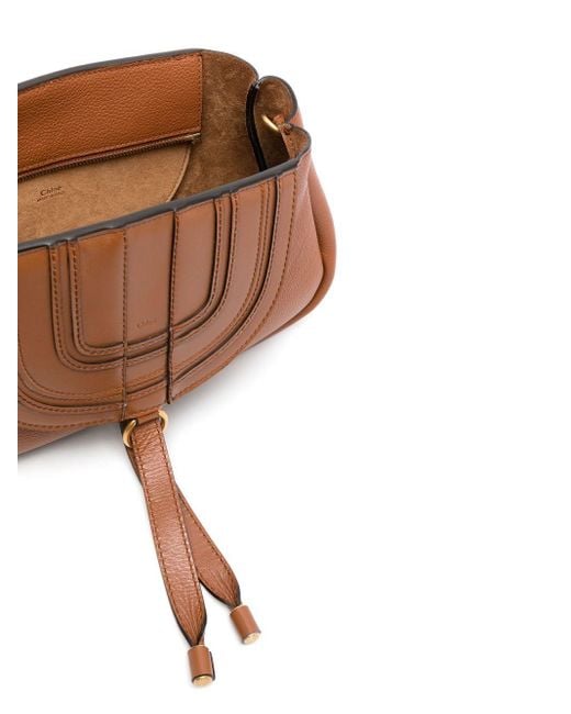 Chloé Marcie Leather Shoulder Bag in Brown | Lyst UK