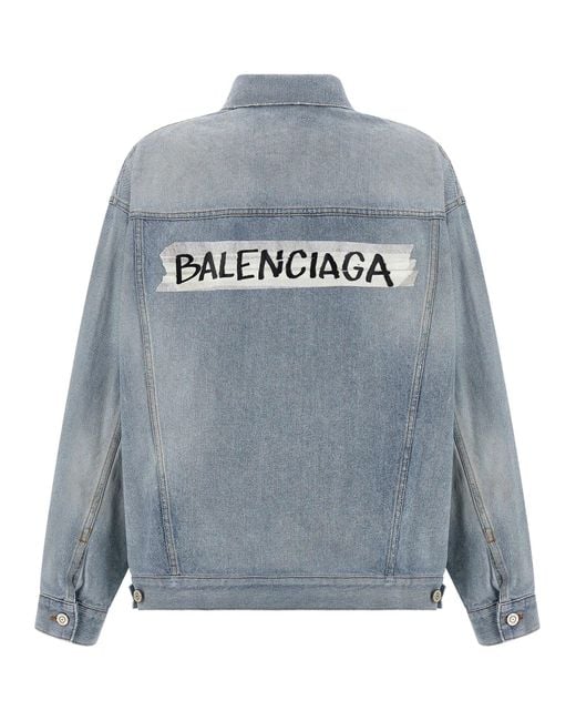 Balenciaga 'Masking Tape' Jacket in Blue | Lyst UK