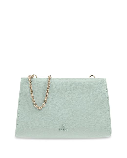 Furla Ares Water Leather Clutch in Green | Lyst