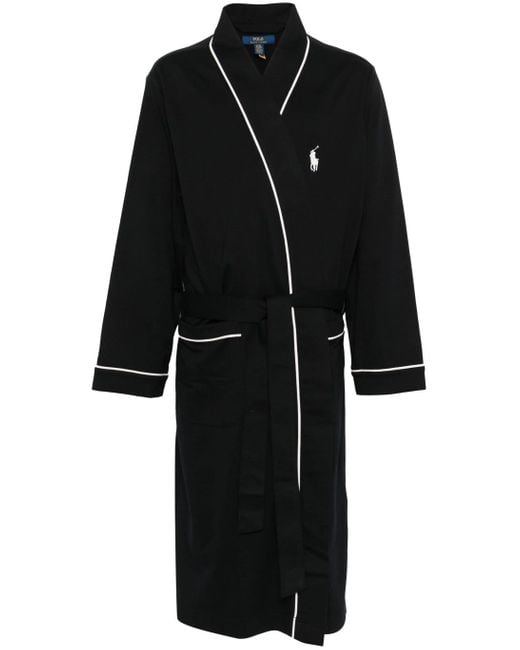 Polo Ralph Lauren Robe Lounge Robe in Black for Men | Lyst UK