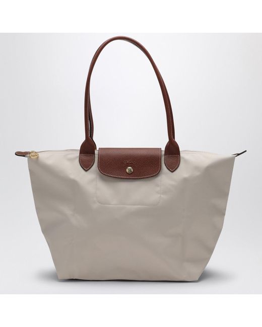 Longchamp Paper Coloured Le Pliage Original L Bag in Brown | Lyst