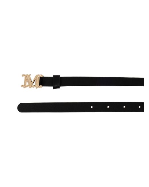 Max Mara Leather Belt in Black | Lyst UK