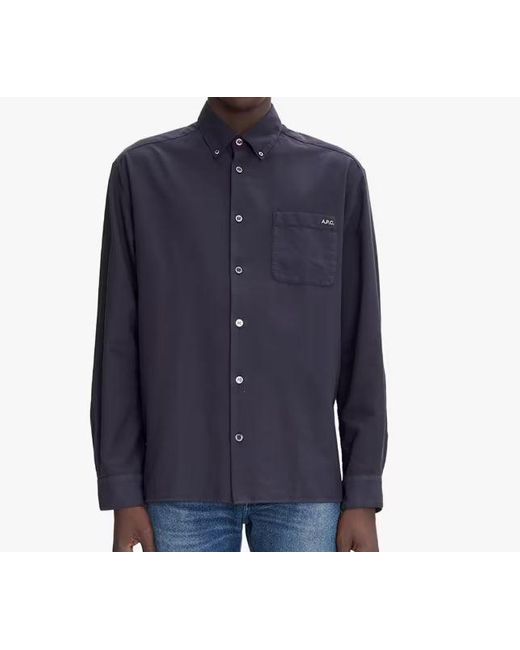 A.P.C. Mateo Logo in Blue for Men | Lyst