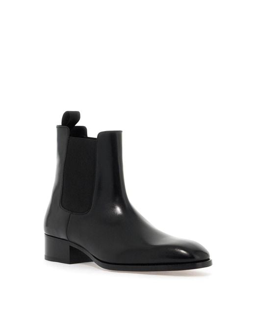 Tom Ford Leather Chelsea Ankle Boots in Black | Lyst