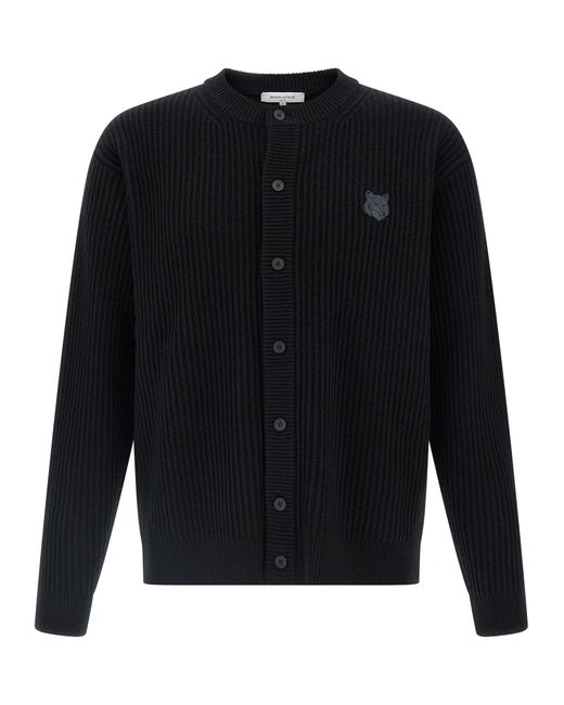 Maison Kitsuné Fox Head Sweaters And Cardigans in Black for Men | Lyst UK