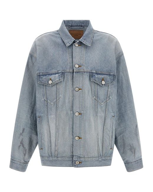 Balenciaga 'Masking Tape' Jacket in Blue | Lyst UK