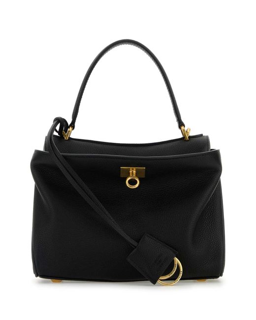Balenciaga Leather Mini Rodeo Handbag in Black | Lyst UK