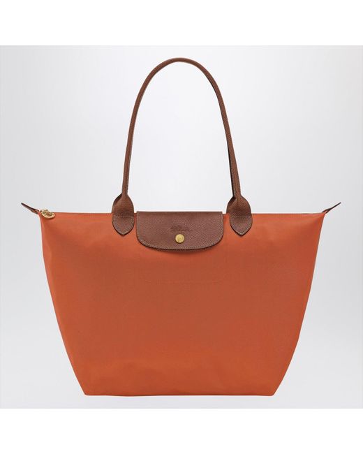 Longchamp Brick-Coloured Le Pliage Original L Bag | Lyst Australia