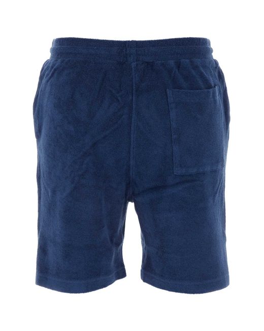 Sporty & Rich Terry Fabric Hotel Du Cap Cursive Shorts in Blue | Lyst UK