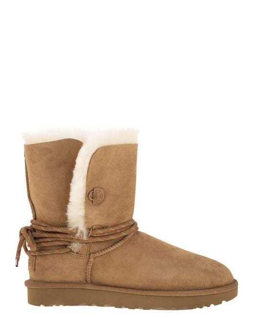 UGG Bailey Tie Suede Ankle Boots in Brown | Lyst UK