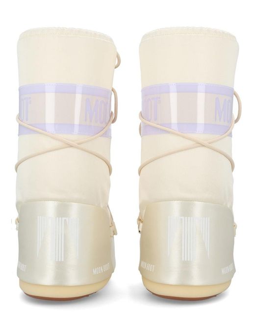 Moon Boot Women's White Ivory Leather Boots