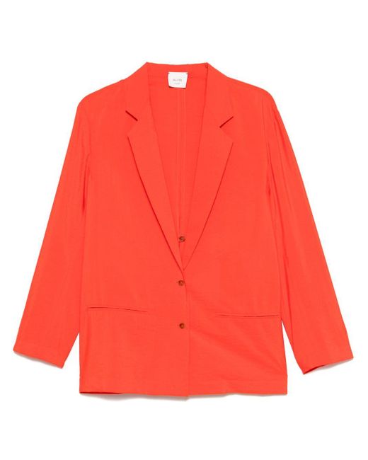Alysi Silk Blend Single-Breasted Blazer Jacket in Red | Lyst UK