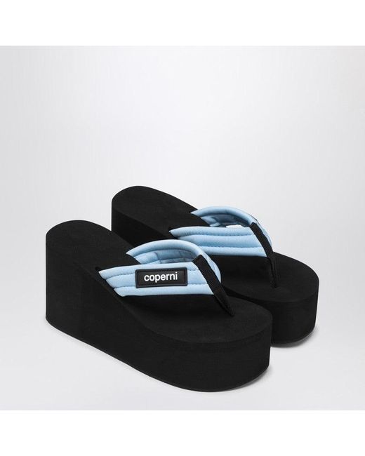 Coperni Light Wedge Sandal With Logo in Black | Lyst