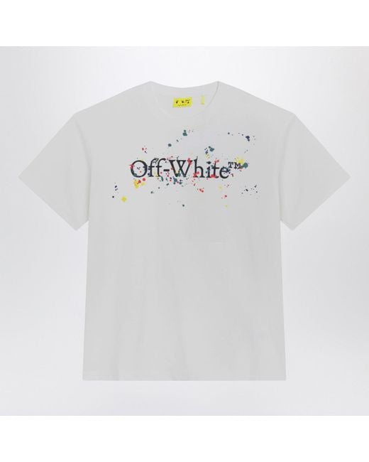 Off-White c/o Virgil Abloh Big Bookish Splat Logo T Shirt in White ...