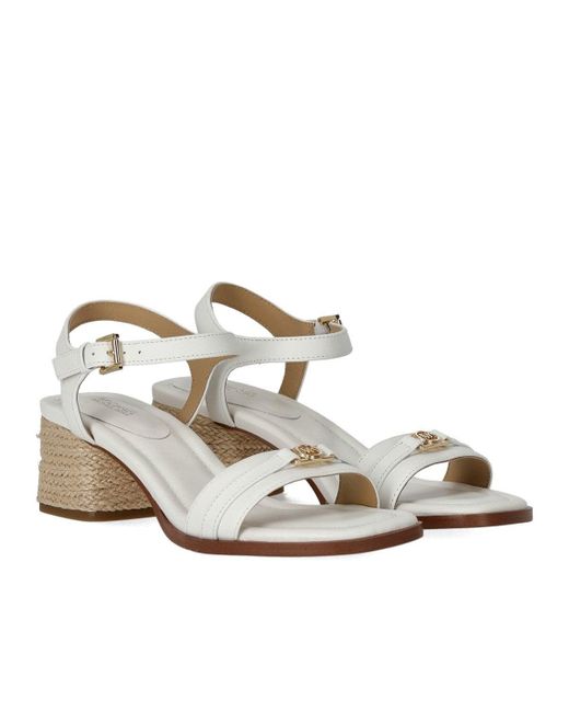 Michael Kors Mandy Heeled Sandal in White | Lyst