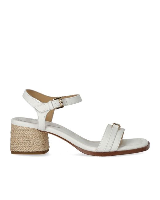 Michael Kors Mandy Heeled Sandal in White | Lyst